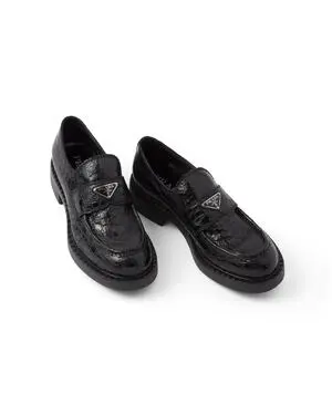 Prada Chocolate Crocodile Leather Loafers - Black