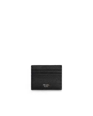 Prada Leather Card Holder - Black