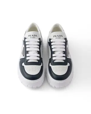 Prada Leather Lace-up Platform Sneakers