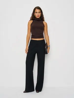 REFORMATION Gale Mid Rise Bias Short Pant - Black