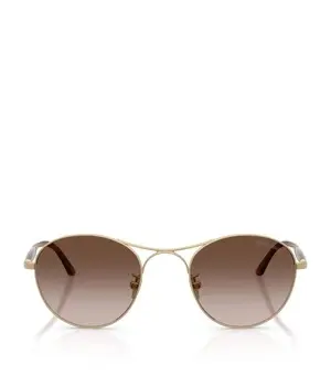 Giorgio Armani Steel Round Sunglasses - Black