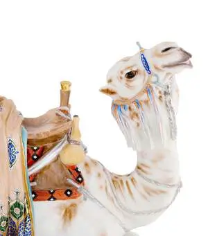 MEISSEN Gold-trim Porcelain Riding Camel Lying