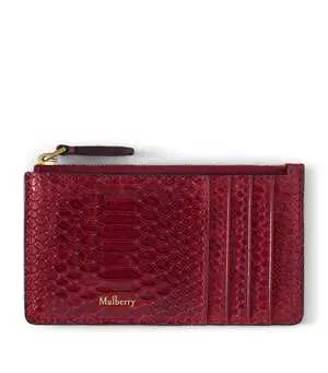 Mulberry Leather Continental Zipped Long Card Holder - Red