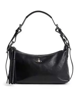 VIVIENNE WESTWOOD Leather Emma Shoulder Bag - Black