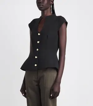 Sandro Button-up Peplum Top