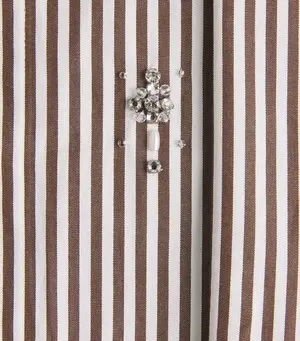 Sandro Cotton Stripe Embellished Shirt