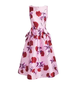 Rebecca Vallance Satin Floral Melora Midi Dress - Pink