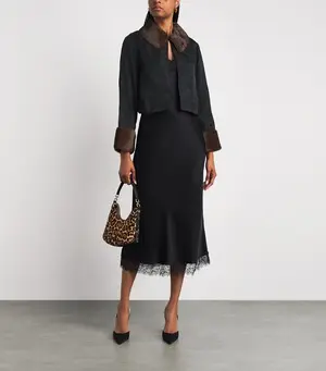 Rixo Faux Fur-trimmed Jacquard Luanne Jacket