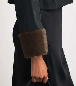 Rixo Faux Fur-trimmed Jacquard Luanne Jacket