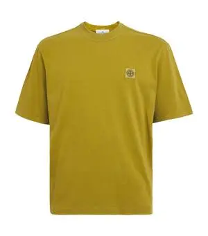 Stone Island Cotton Compass Logo T-shirt - Green