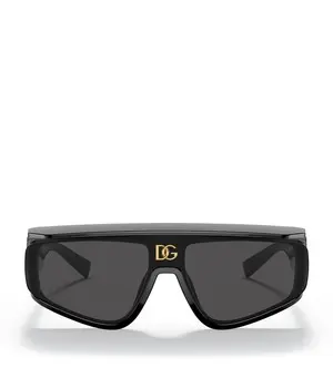 Dolce & Gabbana Nylon Rectangle Sunglasses - Black