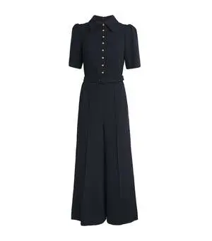 ME+EM Cropped Wide-leg Jumpsuit - Navy