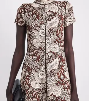 ME+EM Jersey Botanical Print Midi Dress