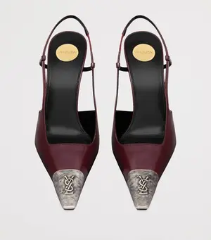 Saint Laurent Leather Jeanne Slingback Pumps 90