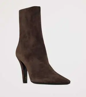 Saint Laurent Suede Jill Ankle Boots 95