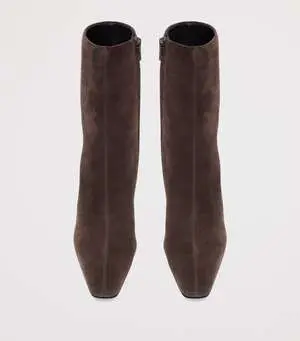 Saint Laurent Suede Jill Ankle Boots 95