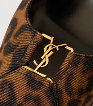 Saint Laurent Leopard Print Babylone Slingback Pumps 90