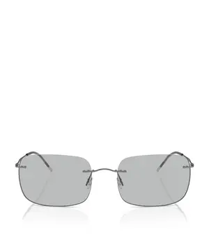 Giorgio Armani Metal Pillow Sunglasses - Grey