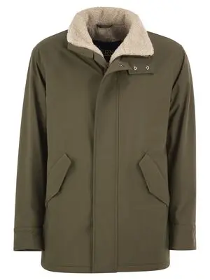 Herno Soft Shell Coat With Shearling-effect Lining - Multicolor