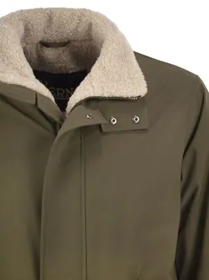 Herno Soft Shell Coat With Shearling-effect Lining