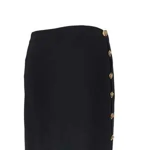 Versace Stretch Viscose Skirt With Medusa Buttons
