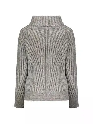 MOORER Ribbed-knit Roll-neck Sweater - Grey