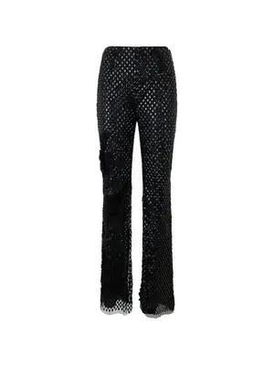 Alberta Ferretti Embellished Straight-leg Trousers
