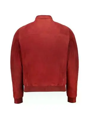 MOORER Padded Leather Jacket - Red