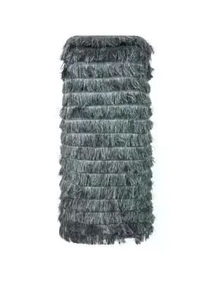 Alberta Ferretti Fringe-detail Strapless Mini Dress - Grey