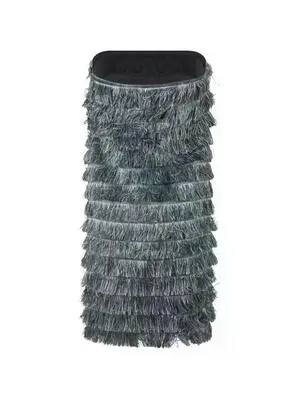 Alberta Ferretti Fringe-detail Strapless Mini Dress