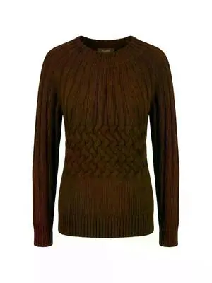 MOORER Anetta Cable-knit Ribbed Sweater - Brown