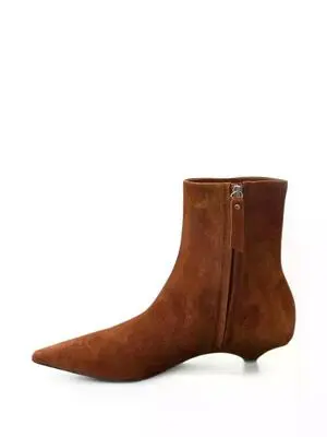 VIC MATIE Pointed-toe Suede Ankle Boots - Brown