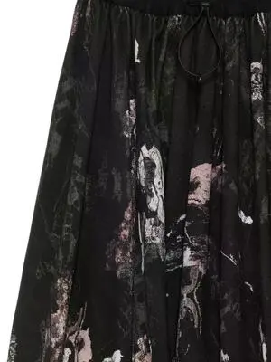 Yohji Yamamoto Abstract-print Drawstring Skirt