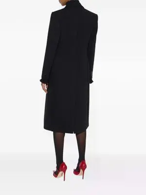 Elisabetta Franchi Coat In Double Layer Crêpe Fabric - Black