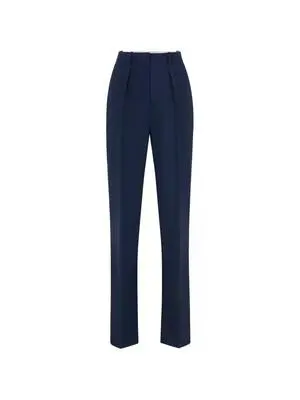Elisabetta Franchi Lightweight Crêpe Fabric Trousers - Blue