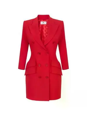 Elisabetta Franchi Coat Dress In Lightweight Crêpe Fabric - Red