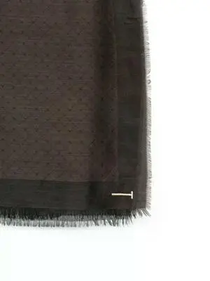 TOM FORD Monogram-jacquard Fringed Scarf - Brown