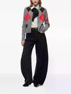 Pinko Crystal Embellished Denim Jeans - Black
