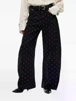 Pinko Crystal Embellished Denim Jeans - Black