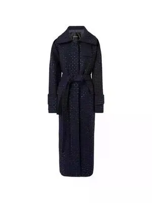 Pinko Rhinestone-embellished Belted Coat