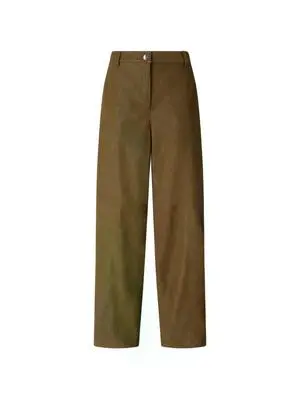 Pinko Textured-finish Wide-leg Trousers - Green