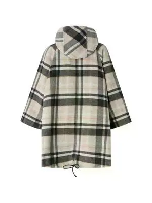 Pinko Check Hooded Coat