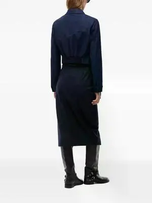 Pinko Zip-up Cropped Jacket With Classic Collar - Blue