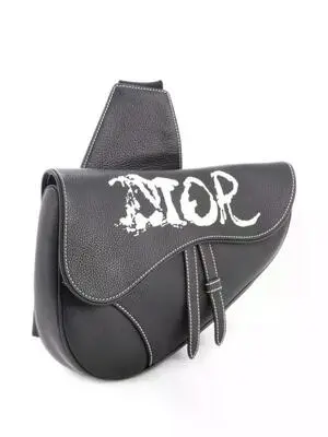 Dior Peter Doig Saddle Bag Printed Leather Medium Crossbody Bag