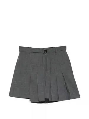 Sacai Pleated Suiting Shorts With Belted Waist
