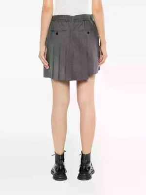 Sacai Pleated Suiting Shorts With Belted Waist