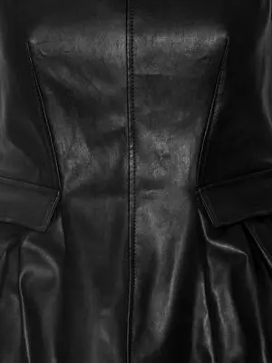 ROTATE BY BIRGER CHRISTENSEN Peplum Leather Top