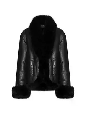 ROTATE BY BIRGER CHRISTENSEN Bonded Leather Jacket - Black