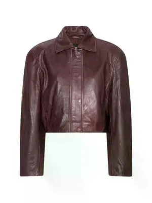 ROTATE BY BIRGER CHRISTENSEN ROTATE BIRGER CHRISTENSEN Boxy Cropped Leather Jacket