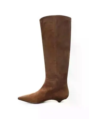 VIC MATIE Pointed-toe Suede Knee-high Boots - Brown